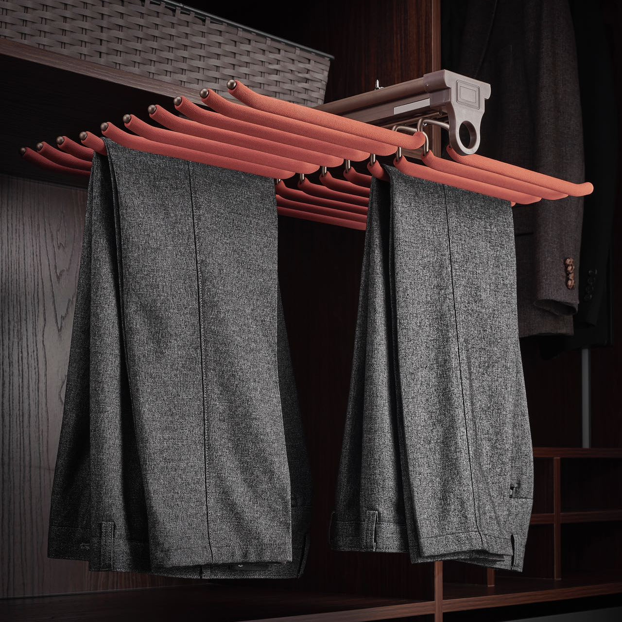 Top Mounted Pants Rack With Two-Row - Lucente Series