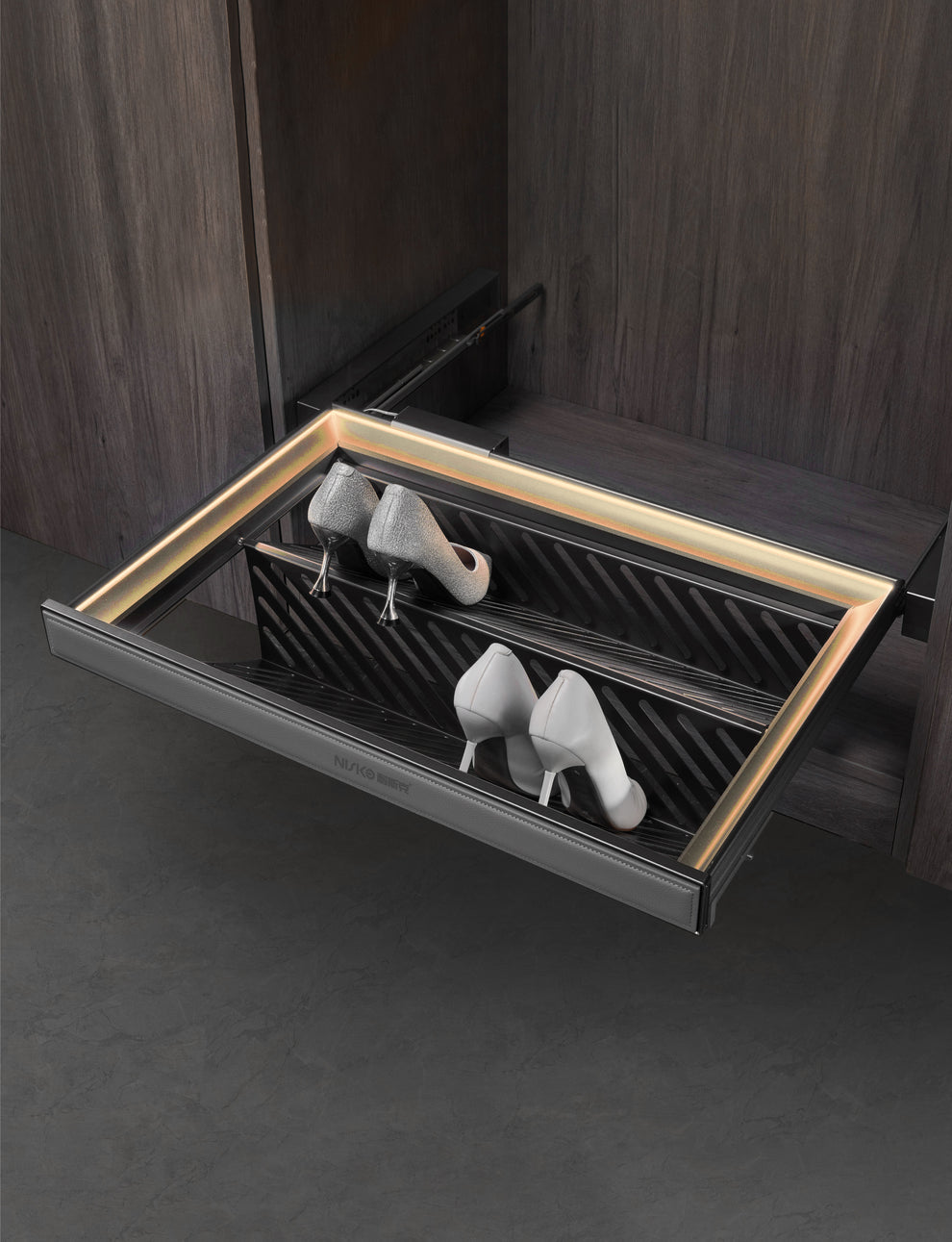 Pull Out Shoes Rack with Led Light – Star Series